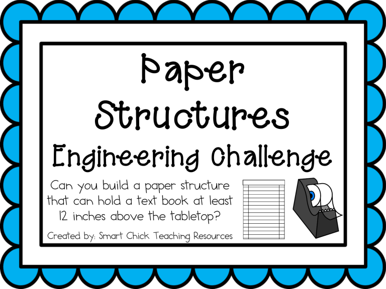 Paper Structures Engineering Challenge Activity Sheet