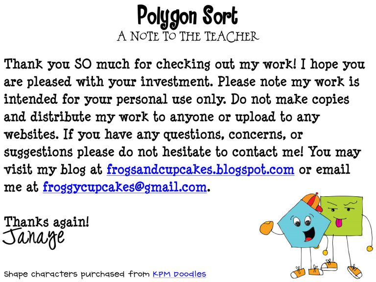 Polygon Sort Worksheet: Identify & Explain Shapes