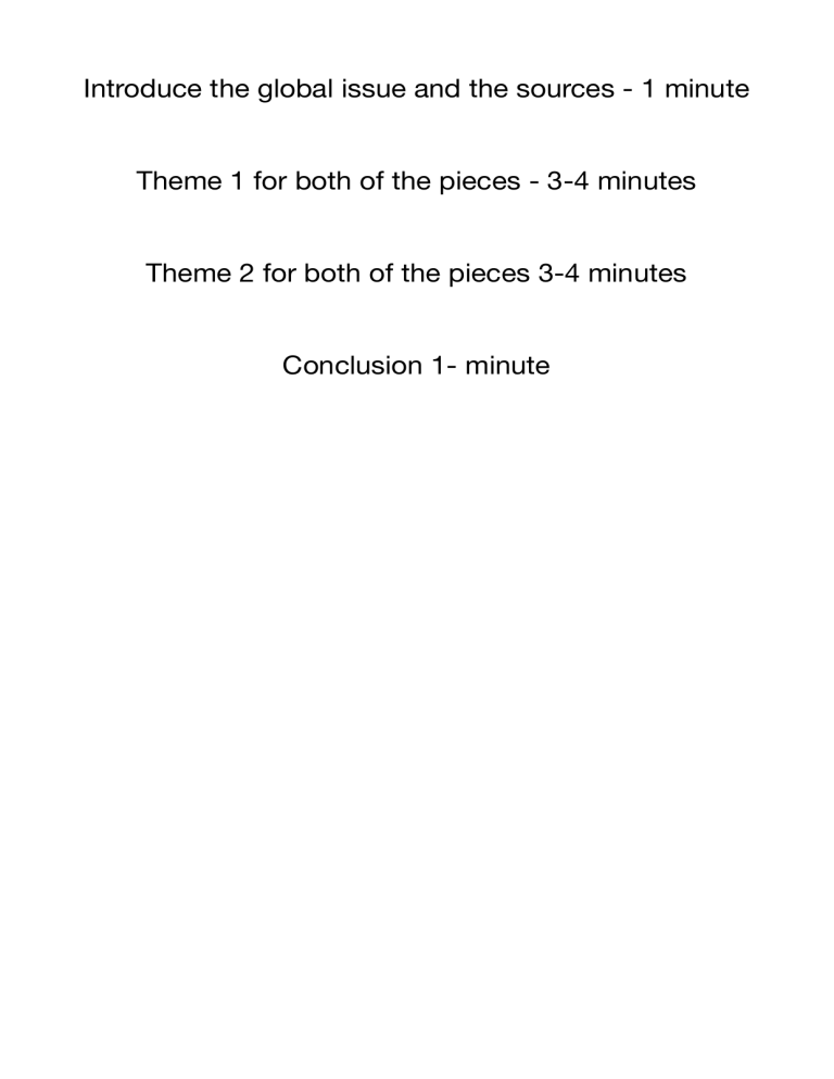 Presentation Outline: Global Issue Discussion