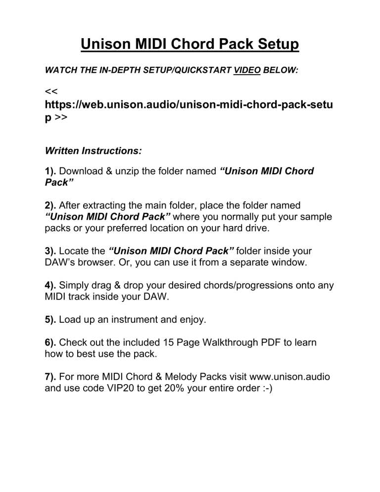 Unison MIDI Chord Pack Setup Guide