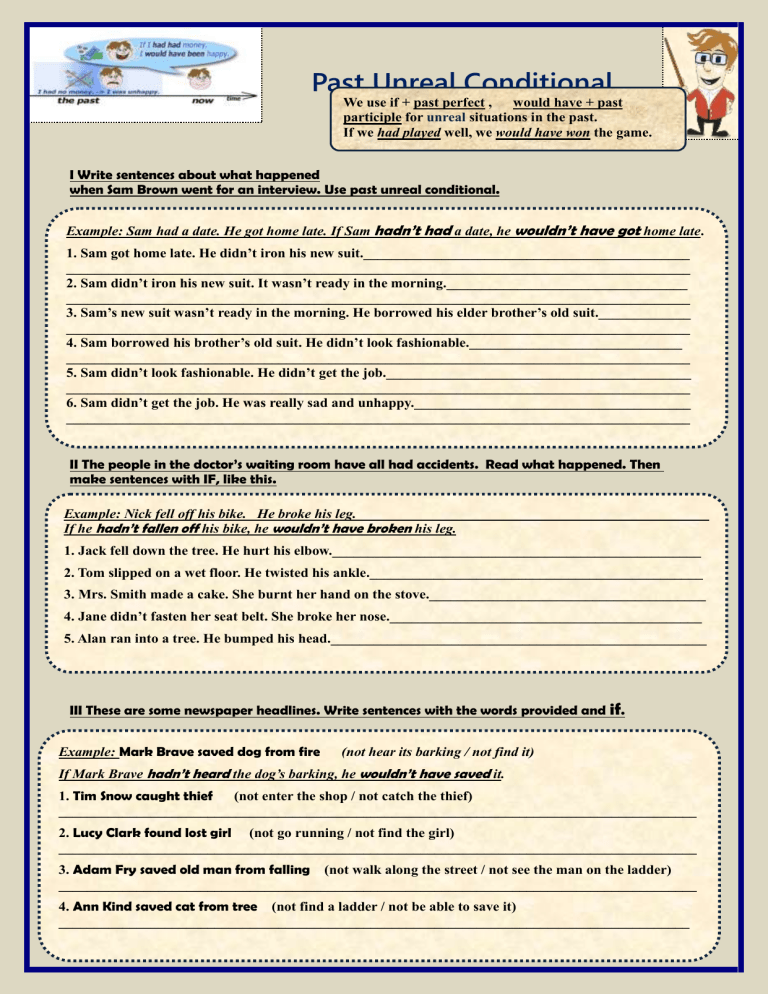 Past Unreal Conditional Worksheet