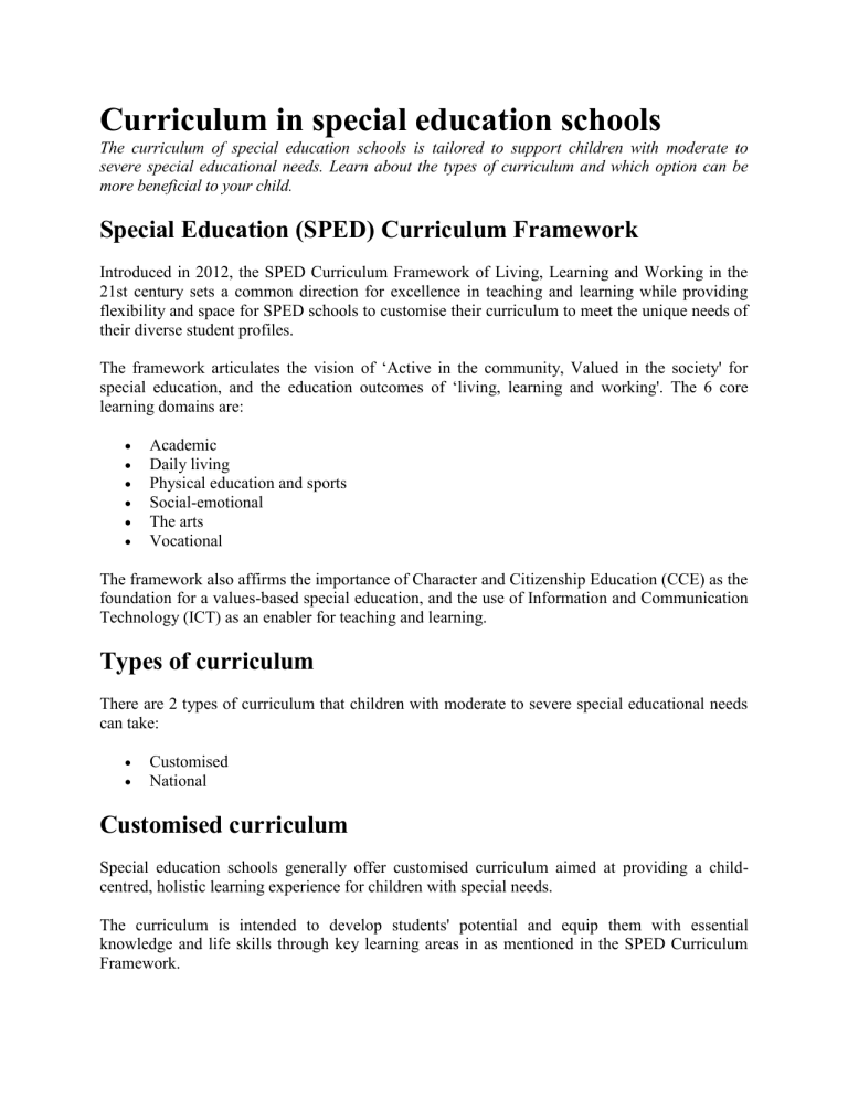 Special Education Curriculum: Framework & Types