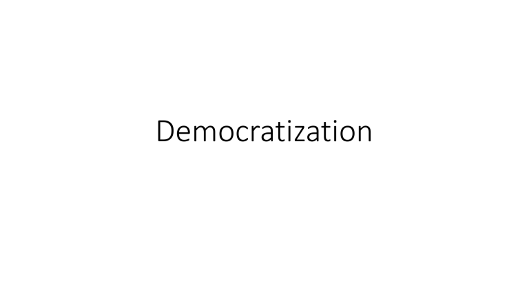 Democratization Theories & Perspectives