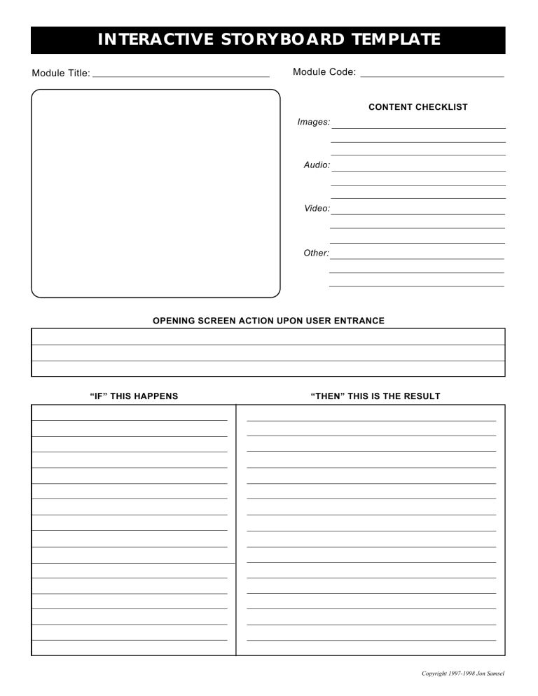Free Interactive Storyboard
