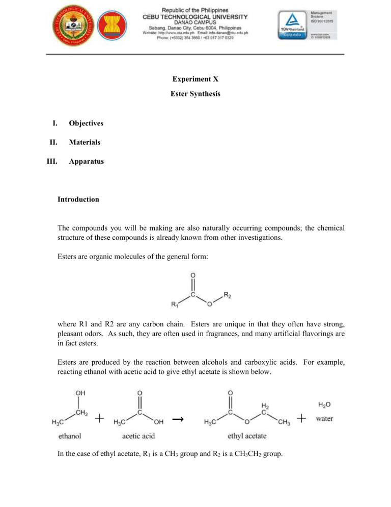 Ester Synthesis Lab Experiment