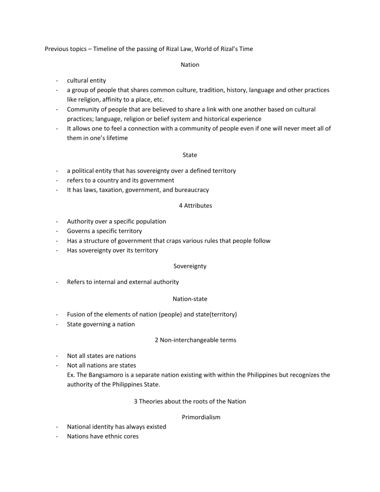 Nation, State, and Nationalism: Key Concepts