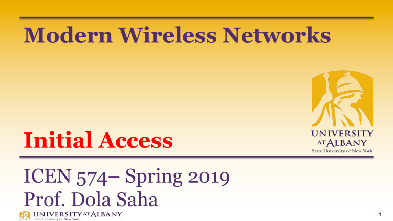 Wireless Network Initial Access: Cell Search & Synchronization