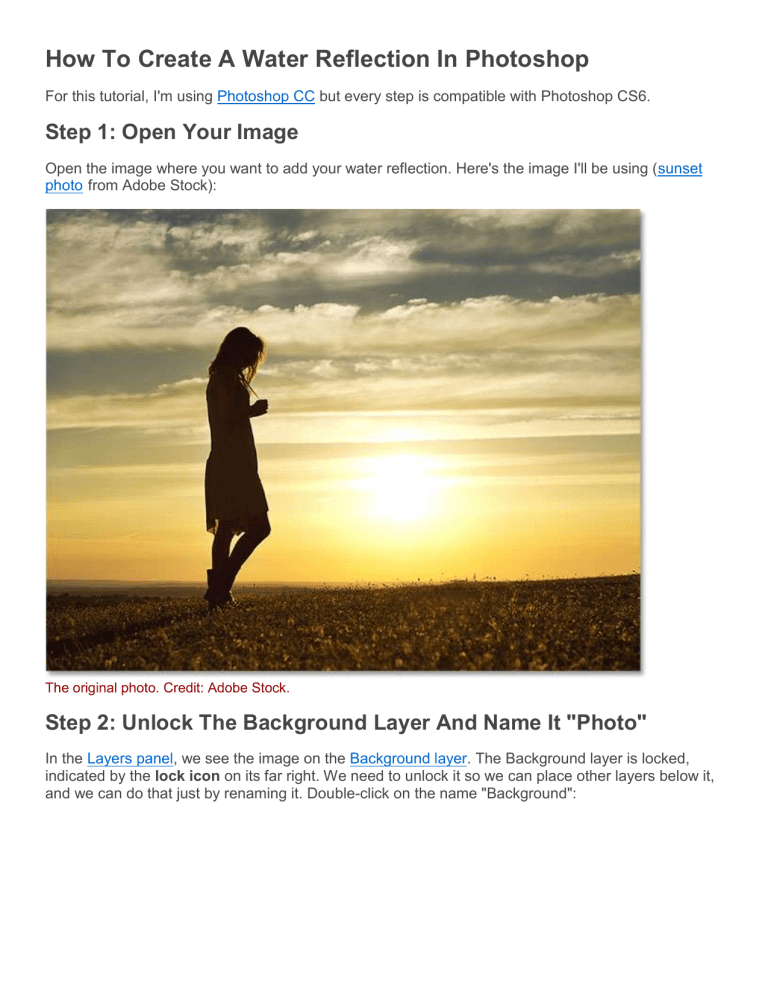 Photoshop Tutorial: Create a Water Reflection Effect