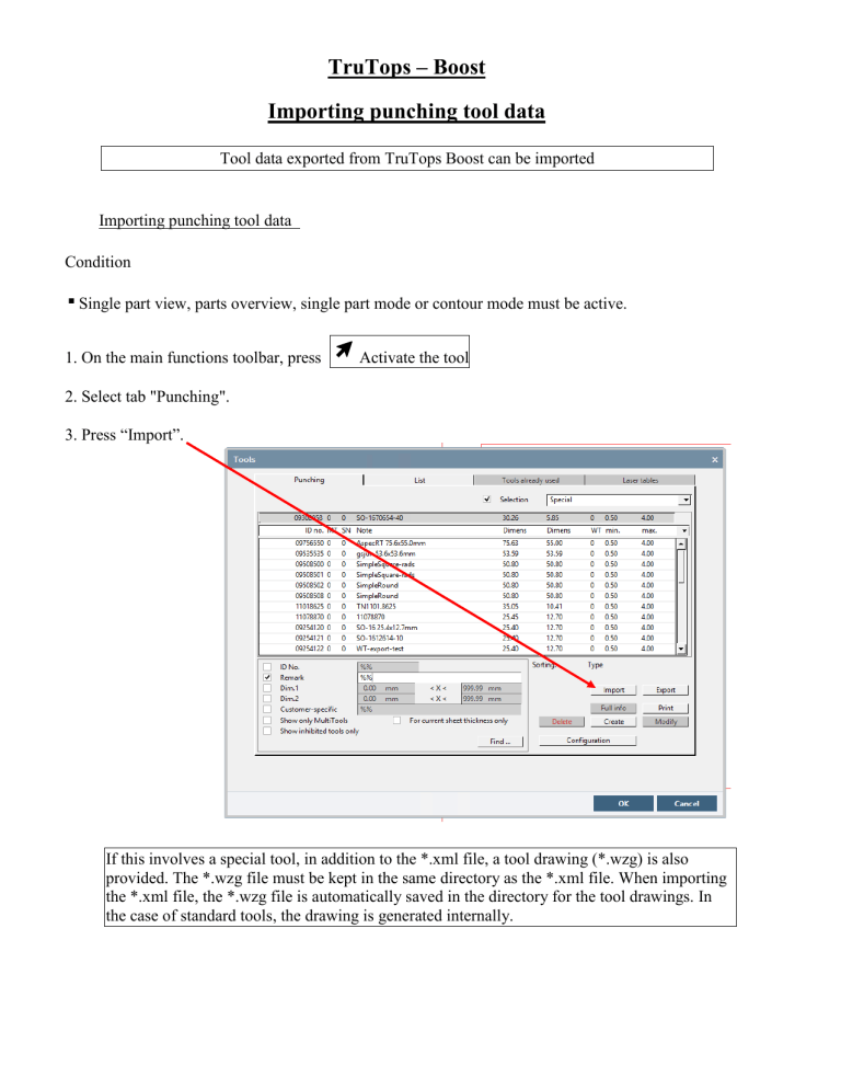 TruTops Boost: Importing Punching Tool Data Guide