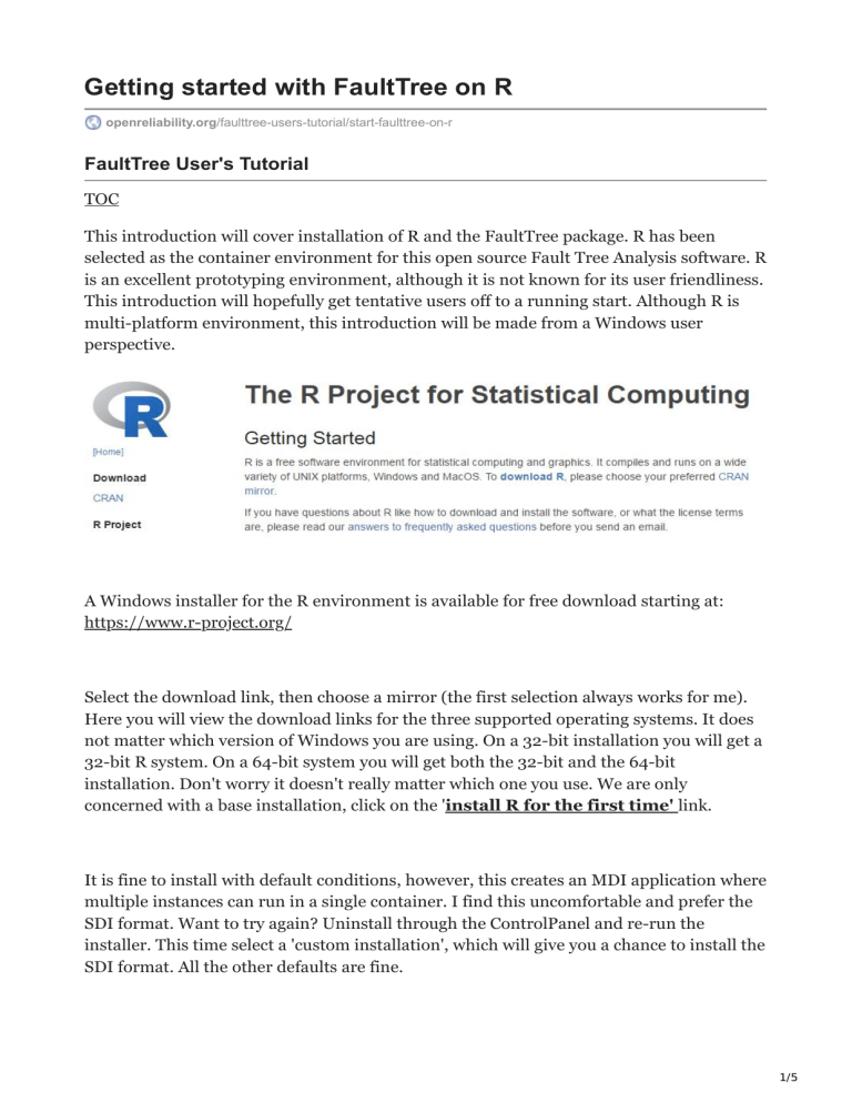 FaultTree on R Tutorial: Installation & Usage Guide