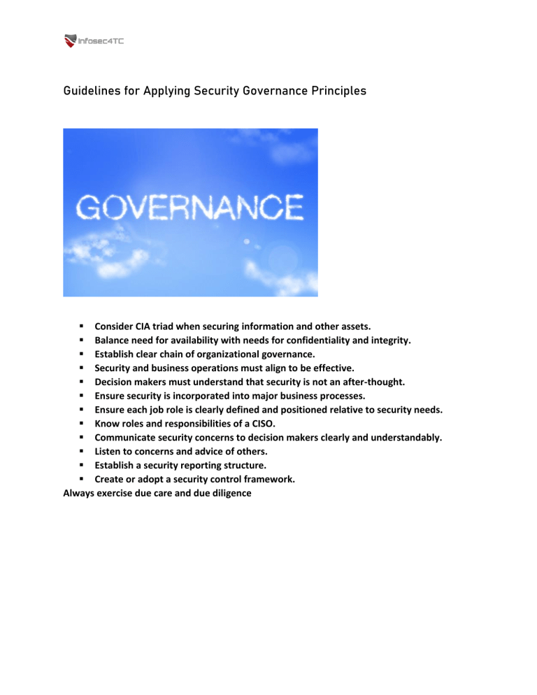 Security Governance Principles: Guidelines & Best Practices