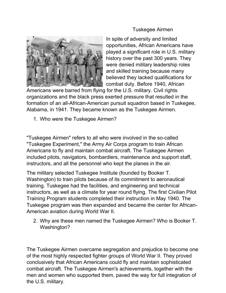 Tuskegee Airmen: History & Legacy