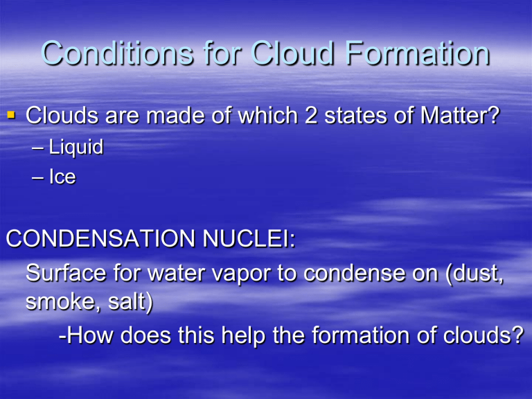 Cloud Formation & Types: A Meteorology Presentation
