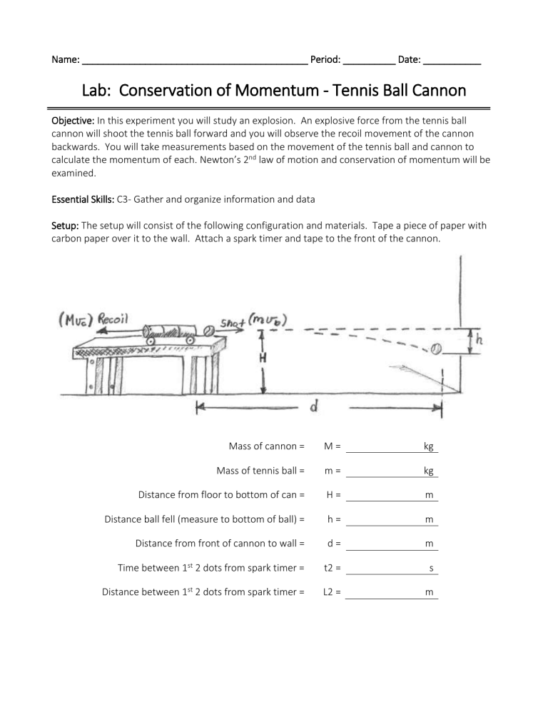 Conservation of Momentum: Tennis Ball Cannon Lab