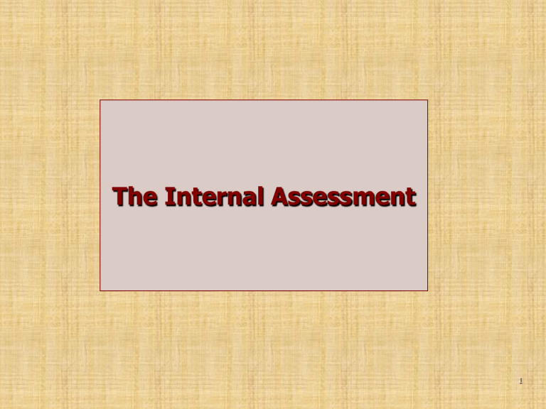 Internal Assessment in Strategic Management