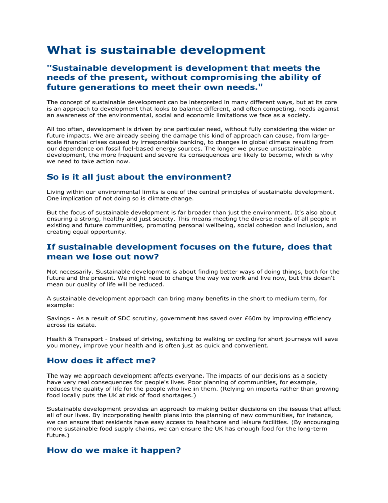Sustainable Development: Definition, Importance & Impact