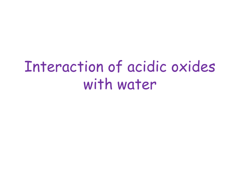 Acidic Oxides & Water: Reactions Explained