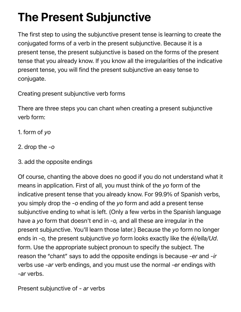 Subjunctive Forms