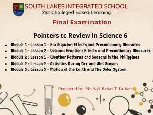 Science 6 Exam Review: Earth, Weather, and More
