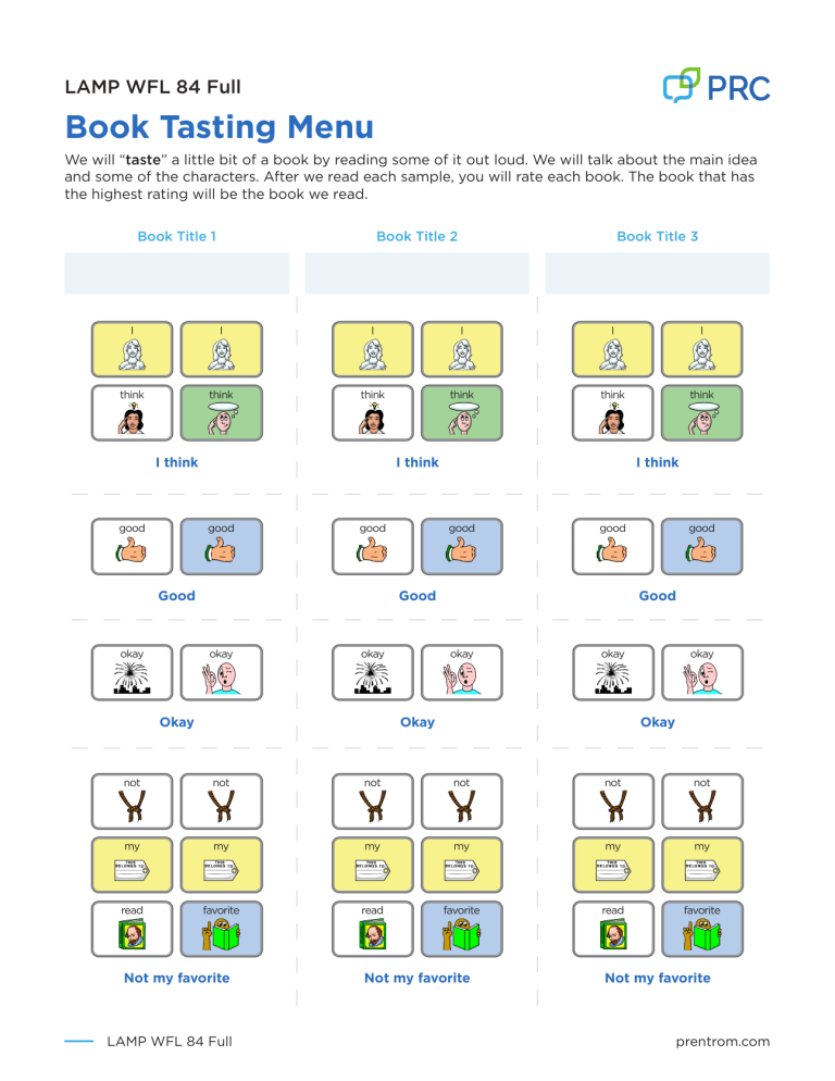 Book Tasting Worksheet: Rate & Choose Your Next Read