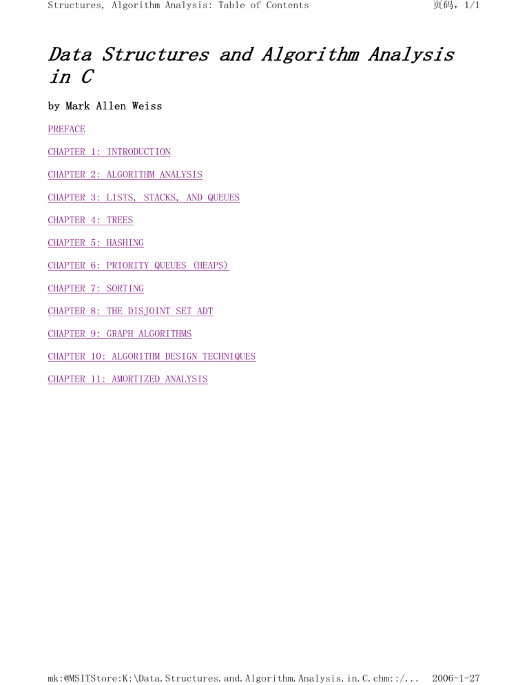 Data Structures And Algorithm Analysis In C Mark Allen Weiss