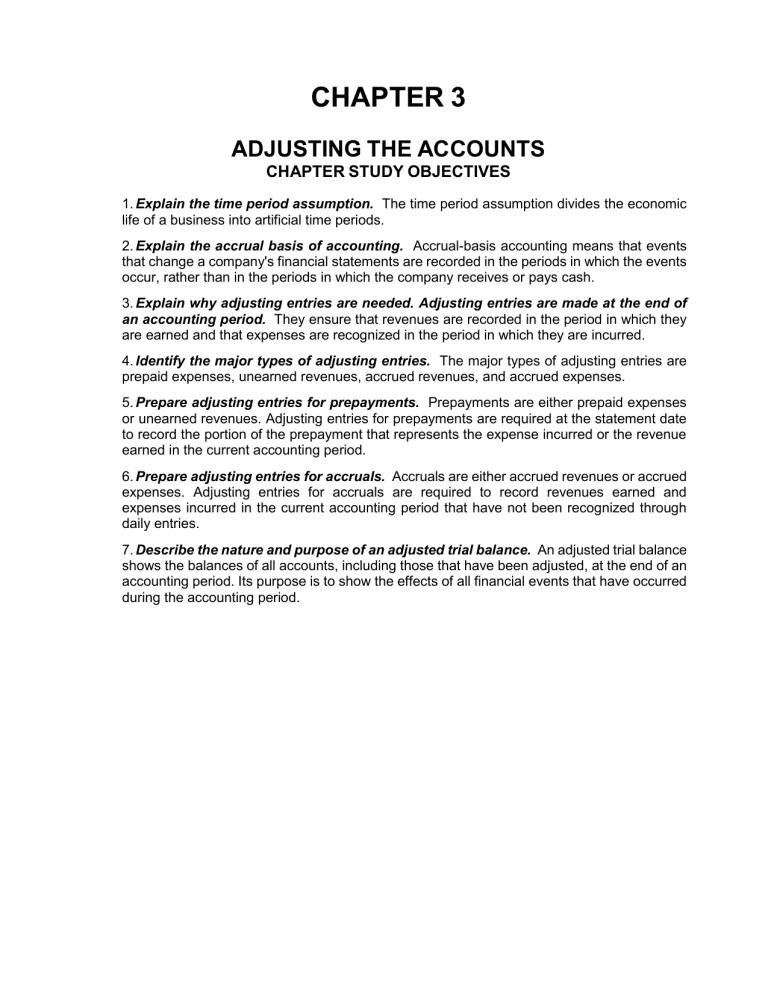 Adjusting Accounts: Chapter Study Material