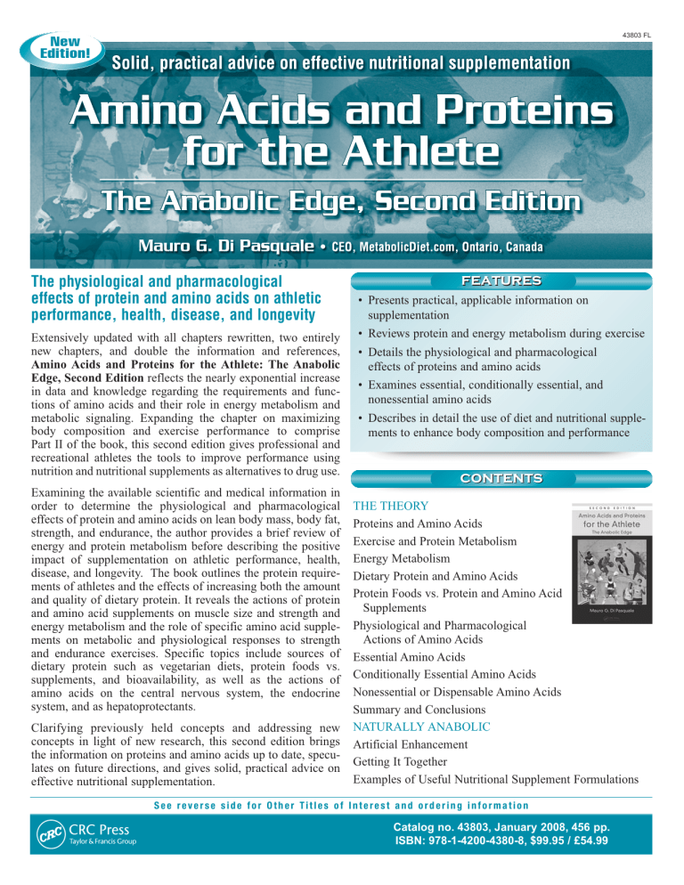 Amino Acids & Proteins for Athletes: The Anabolic Edge