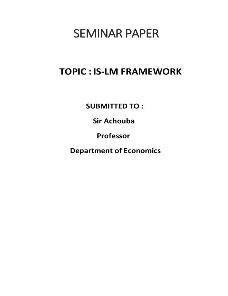 Is Lm Framework A Macroeconomic Analysis