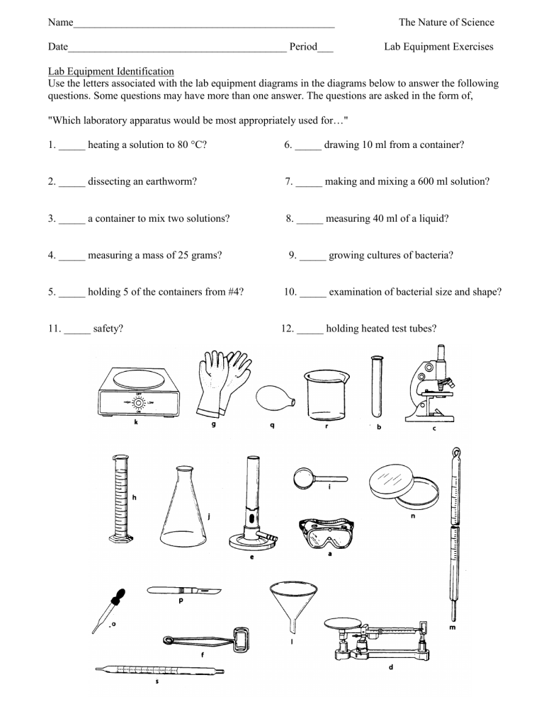 Lab Equipment Identification Exercise
