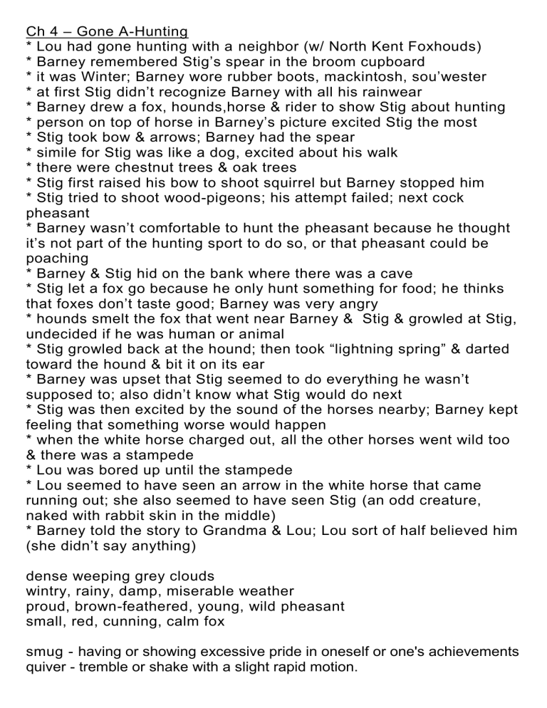 Stig of the Dump: Chapter Summaries 4 & 5