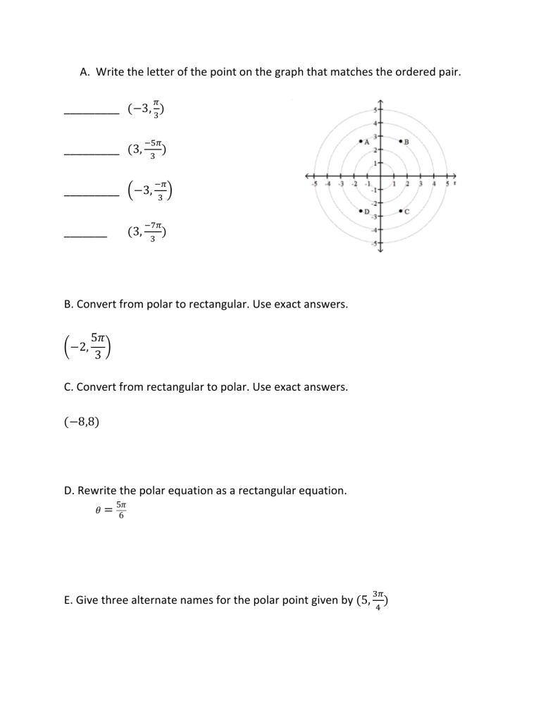 Polar Coordinates Worksheet: Conversion & Graphing