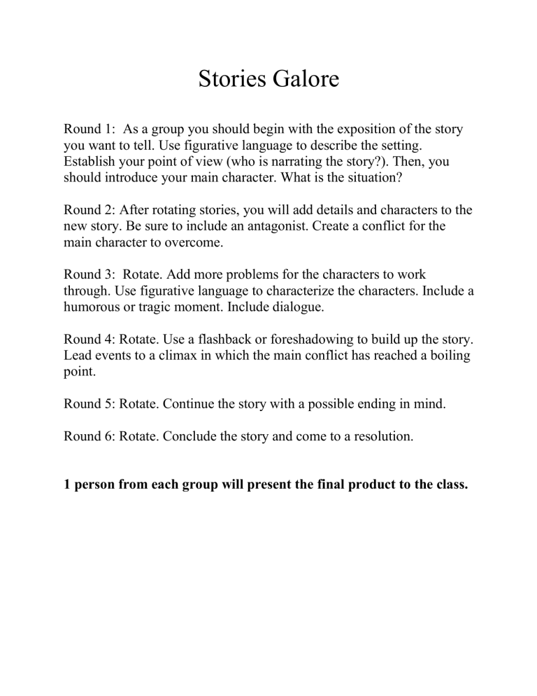 Collaborative Storytelling Activity: Stories Galore