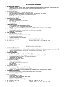 Solutions Unit Test Outline