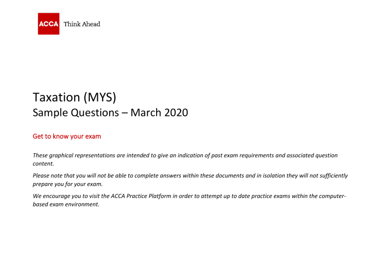 Taxation (MYS) Sample Exam Questions