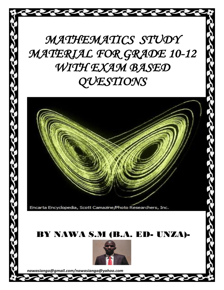 Grade 10 12 Maths Study Material With Exam Questions