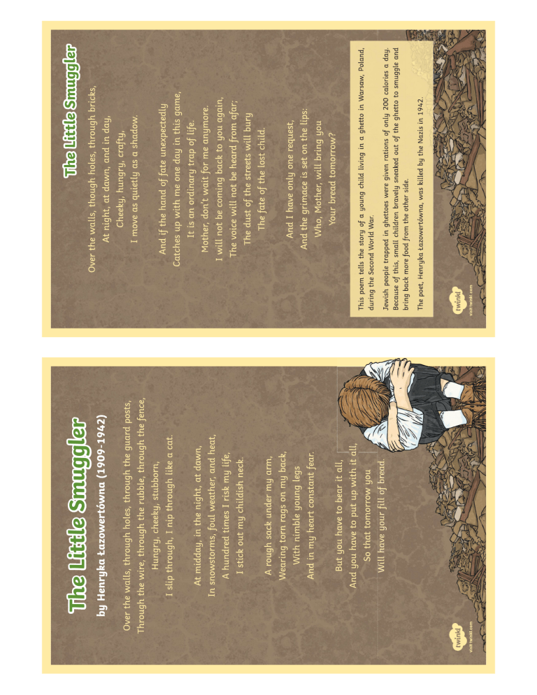 The Little Smuggler Poem by Henryka Łazowertówna