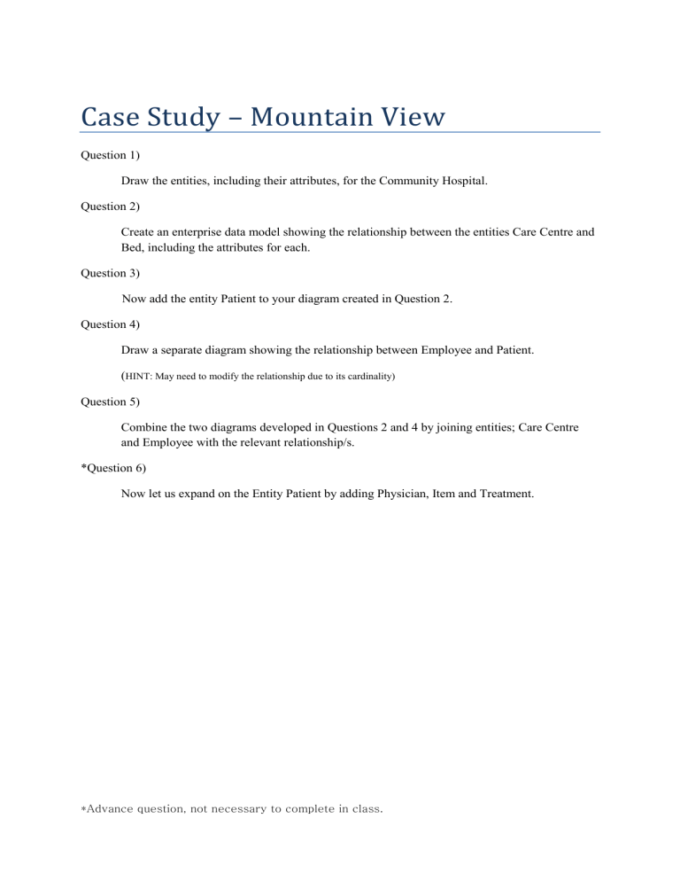 Hospital Database Design Case Study