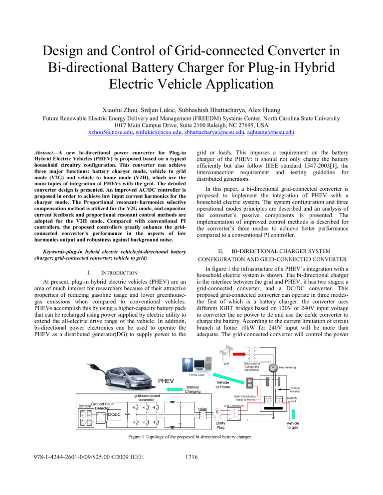 Bi-Directional Grid Connected battery charger