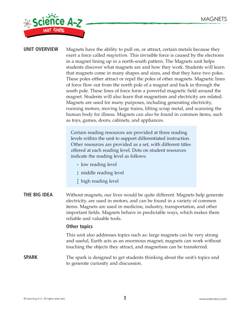Magnets Unit Guide: Elementary Science