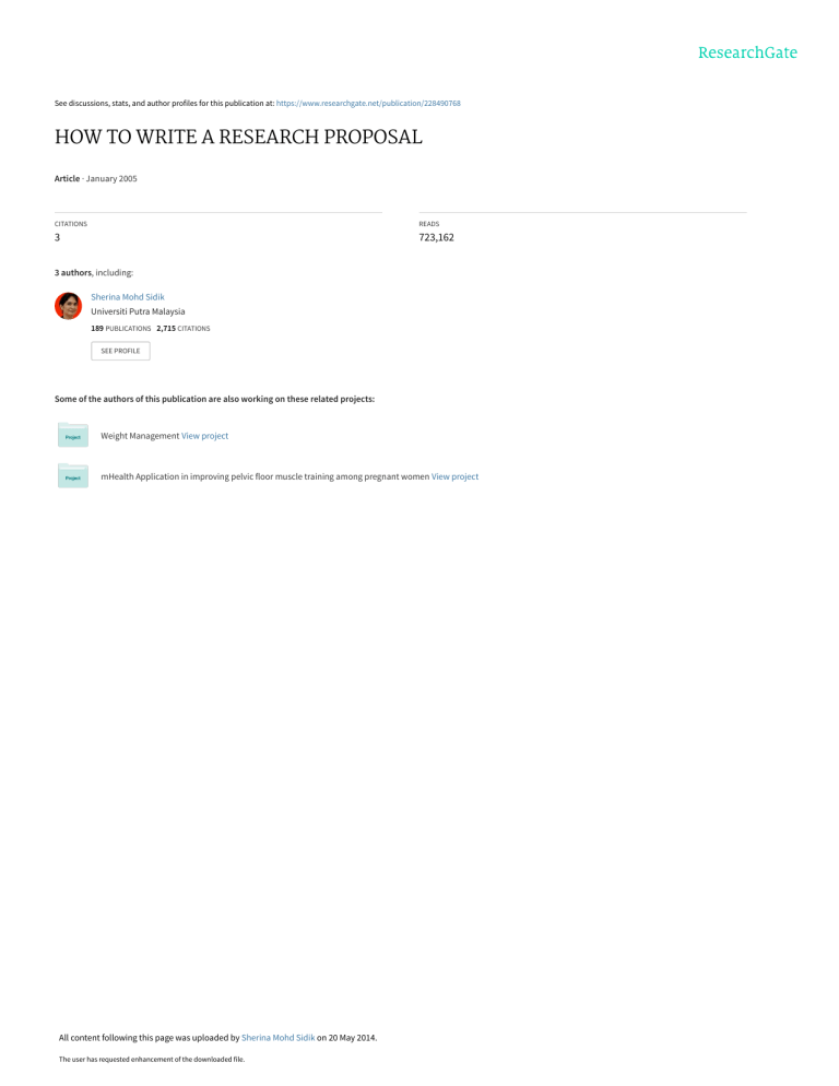 HOW TO WRITE A RESEARCH PROPOSAL