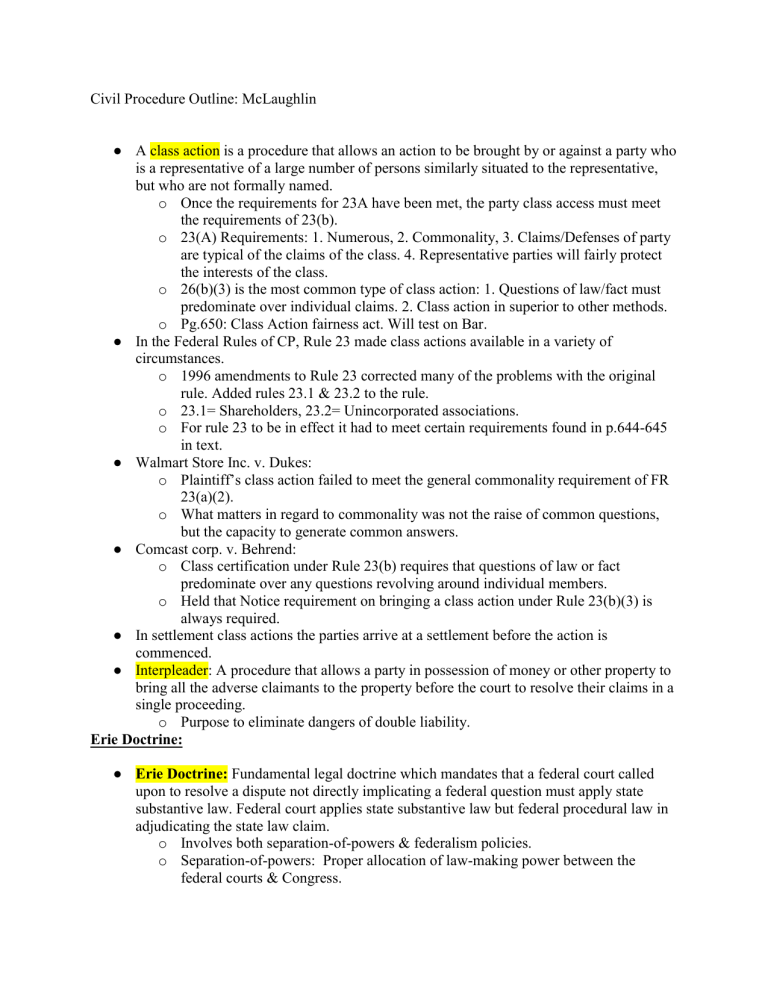 Civil Procedure Outline