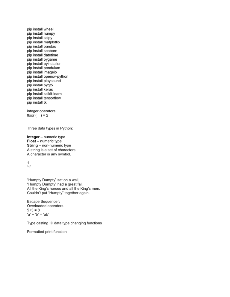 Python Basics: Data Types, Operators, and Examples
