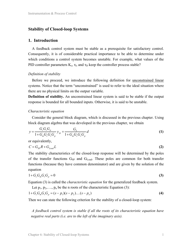 stability of closed-loop control systems