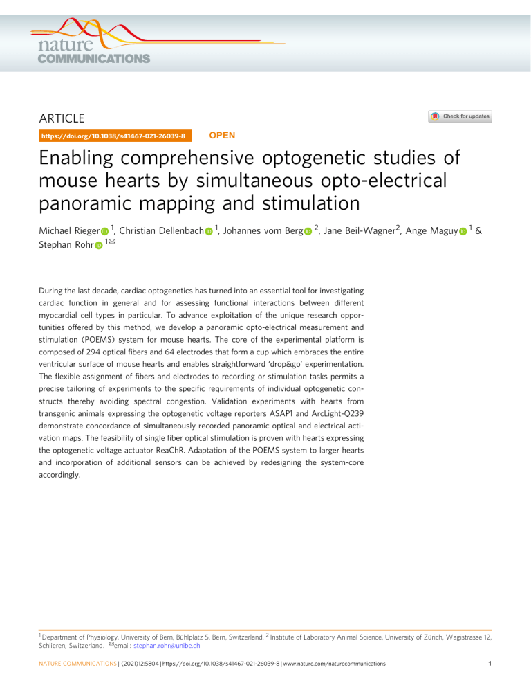 Optogenetic Mouse Heart Studies: Panoramic Mapping & Stimulation