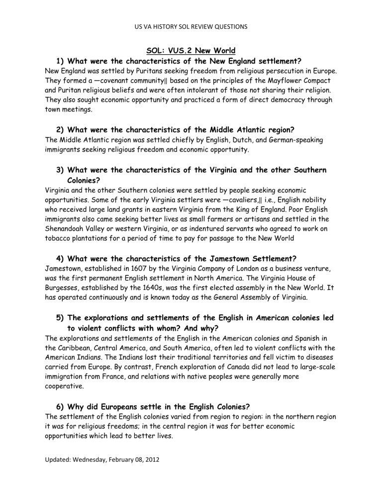 VA and US EOY Questions