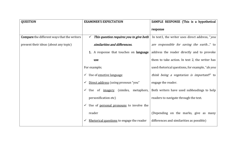 How to answer question in checkpoint (Year 9 checkpoint)