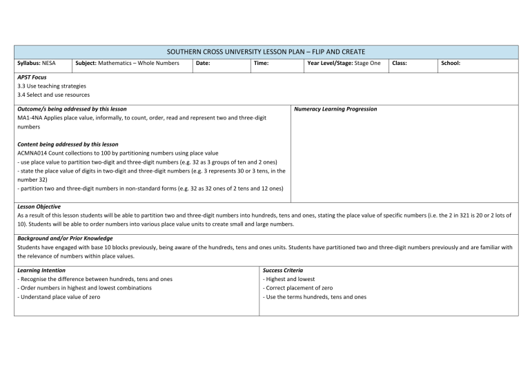 Stage 1 WHOLE NUMBERS