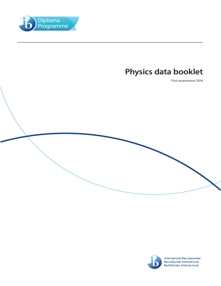 physics Data booklet