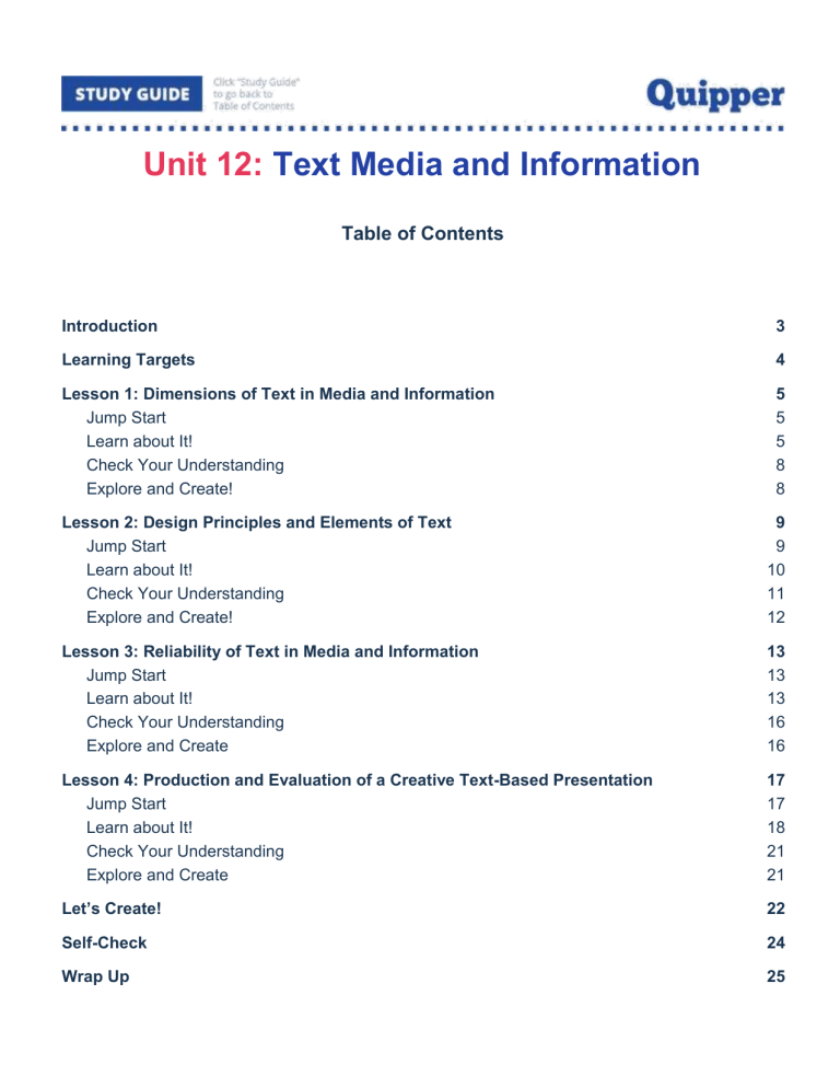 Unit 12 Text Media and Information unit-12-text-media-and-information