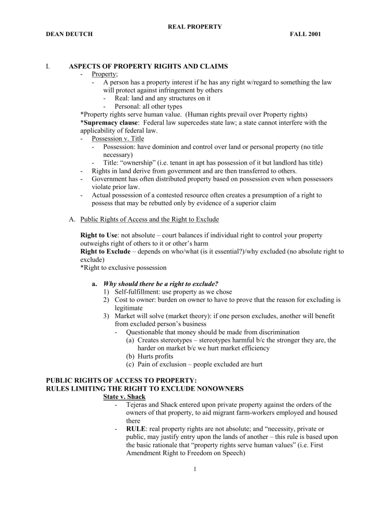 Property Law Outline